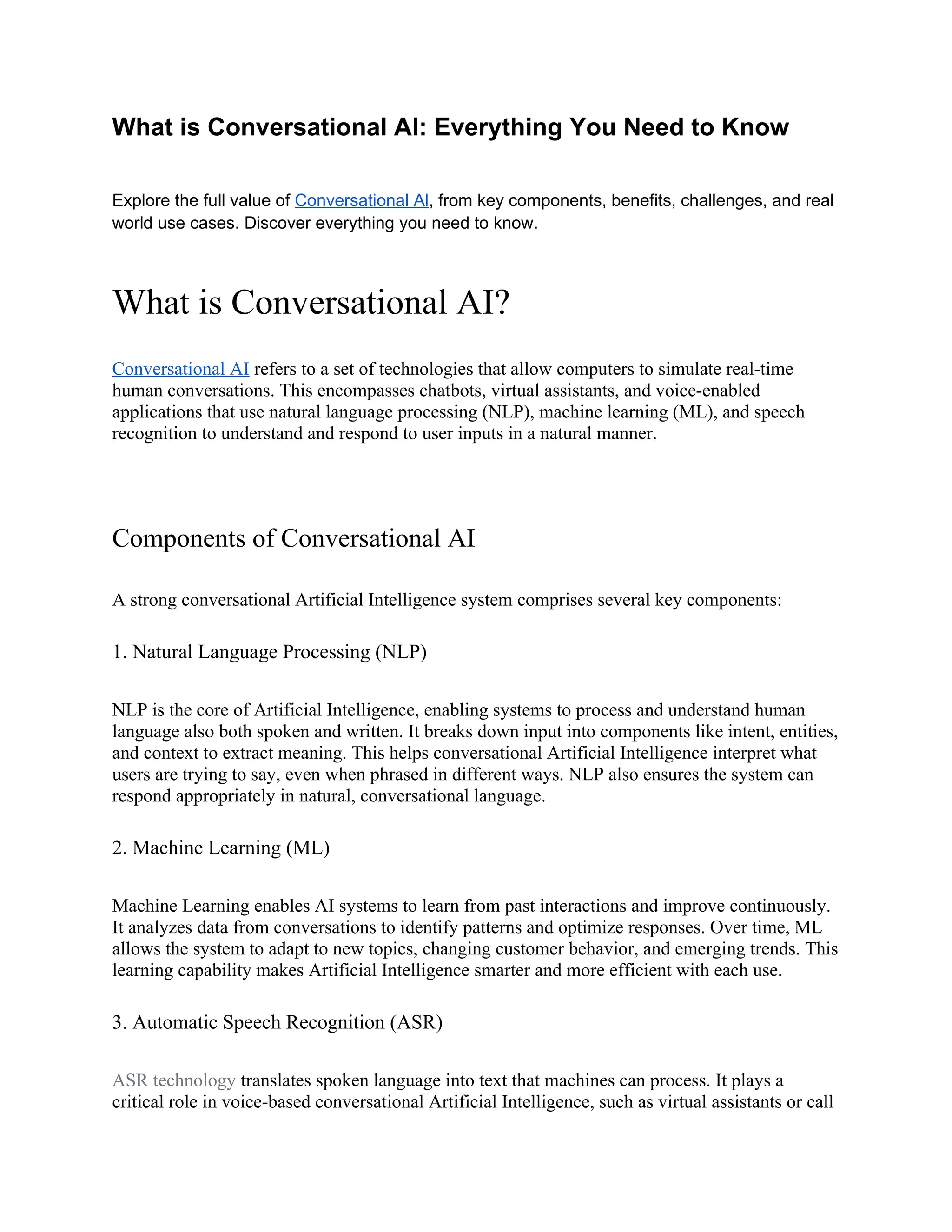 What is Conversational Al: Everything You Need to Know | DOCX
