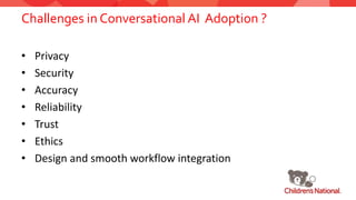 Emerging Frontier in Health Care delivery: Conversational AI & Virtual ...