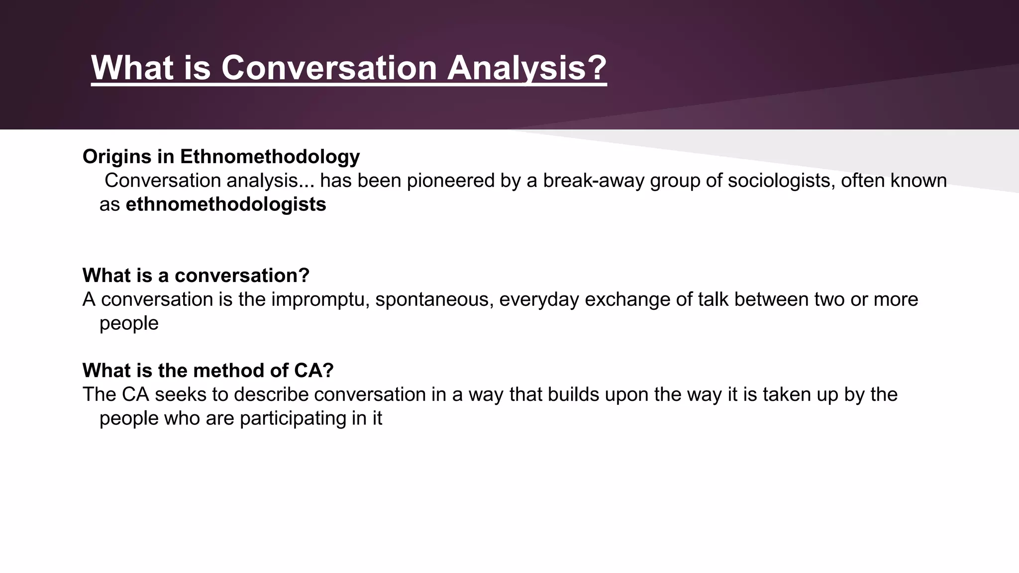 Conversational analysis and reference | PPT