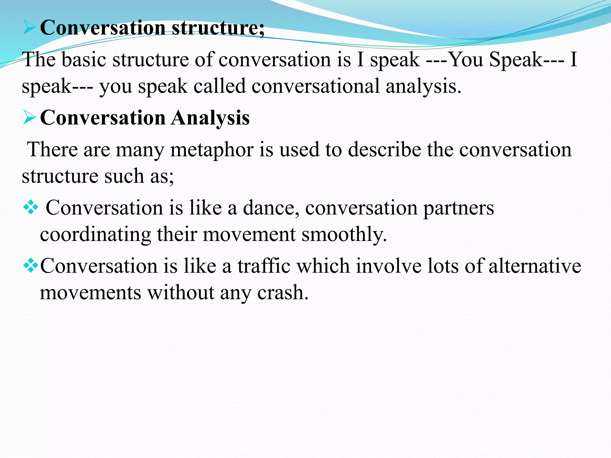Conversational analysis | PPTX