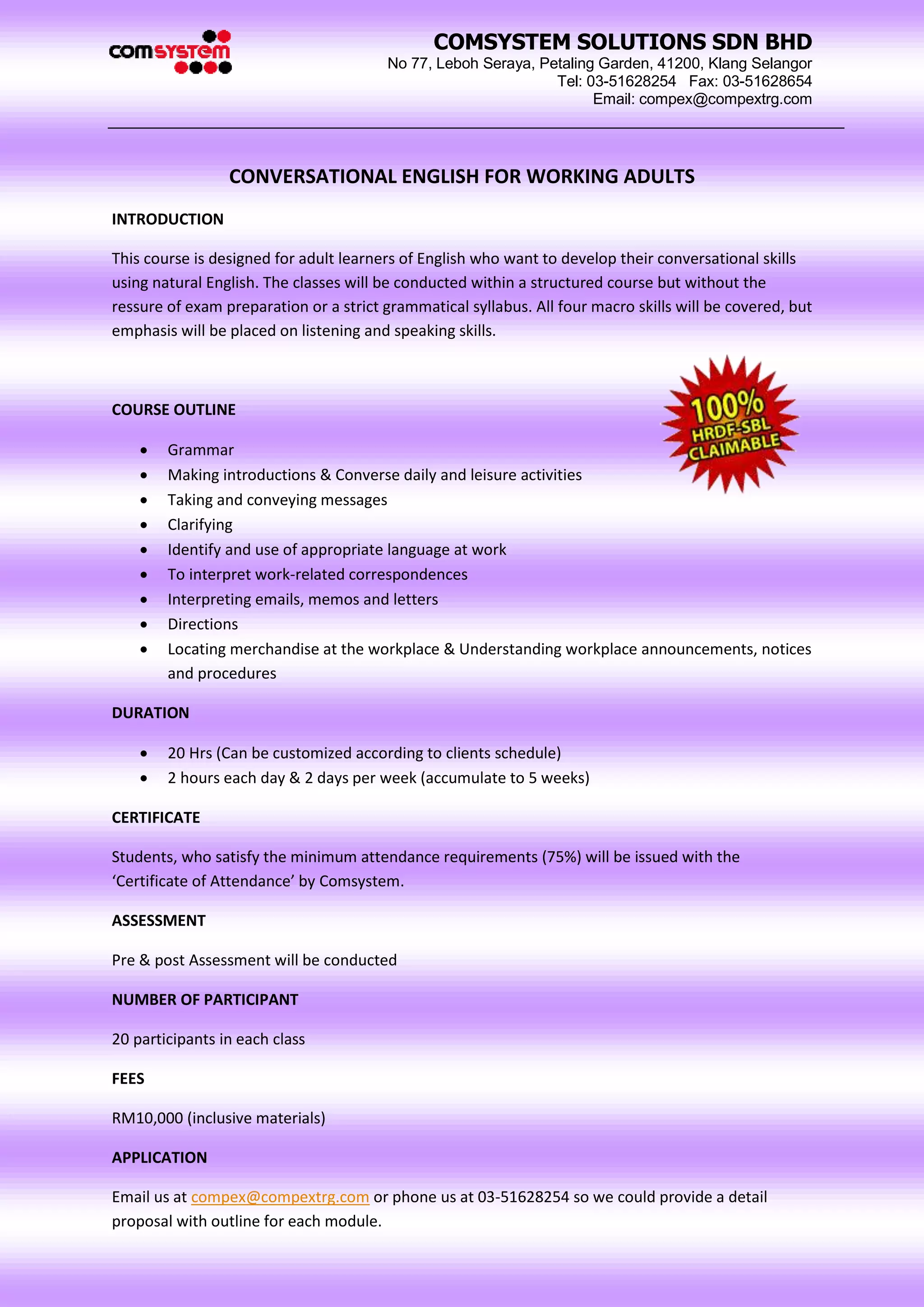 Conversational english for working adults | PDF