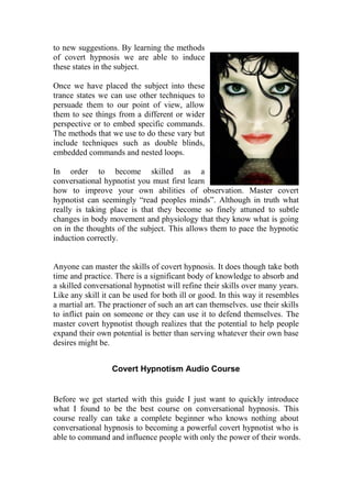 Conversational Hypnosis Techniques PDF | PDF