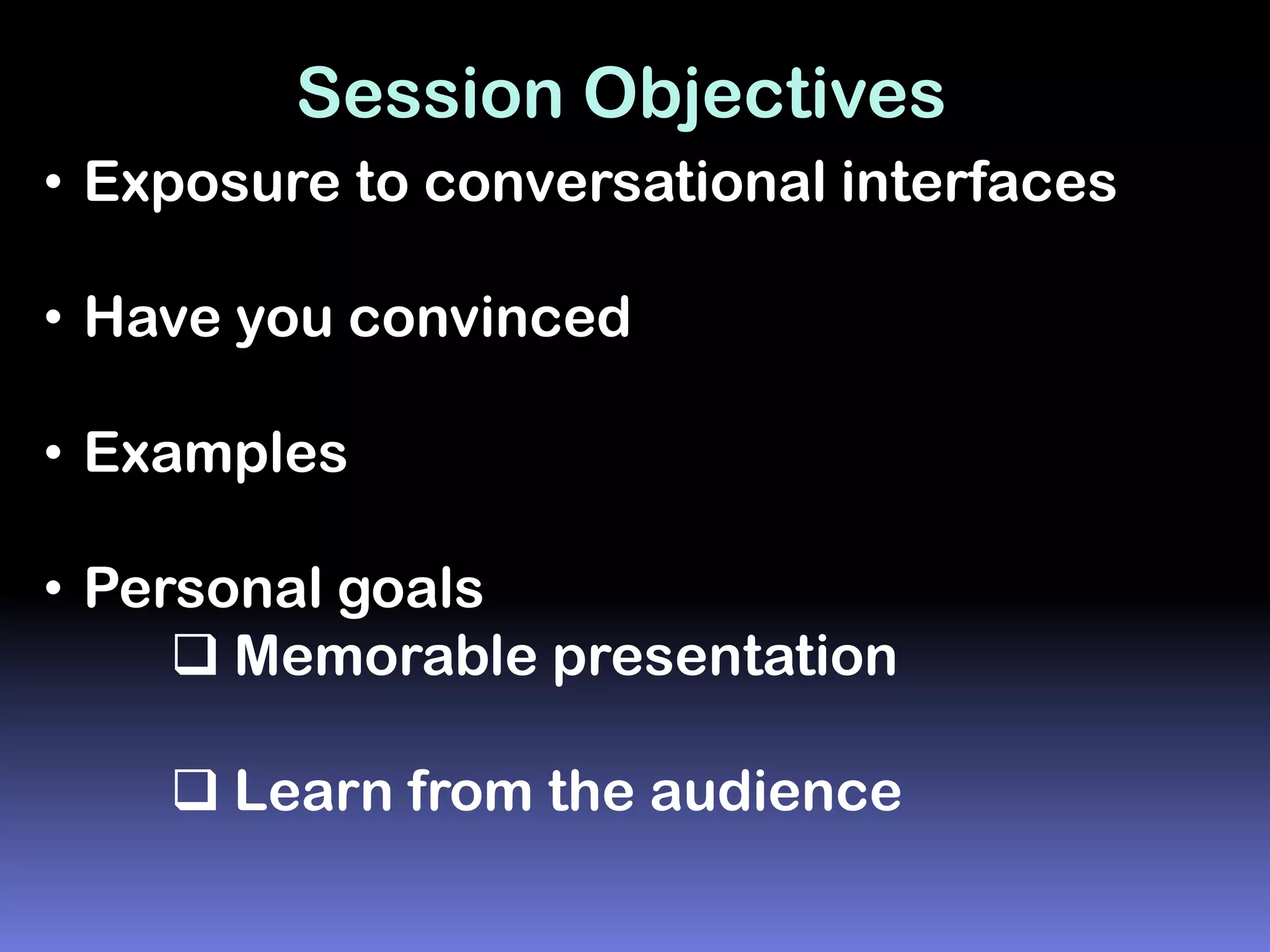 Conversational interfaces for chatbot and artificial intelligence | PDF ...