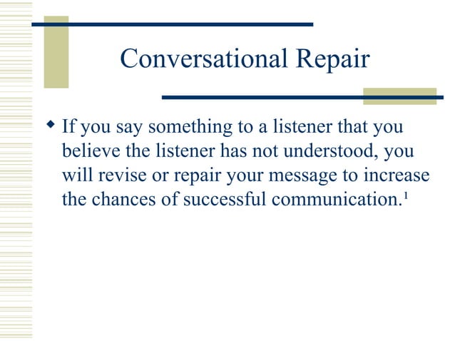 Conversational repair | PPT