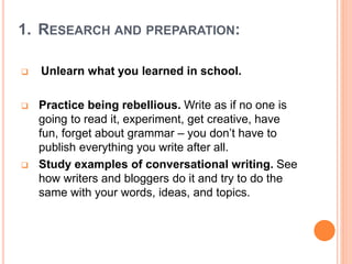 Conversational writing style | PPTX