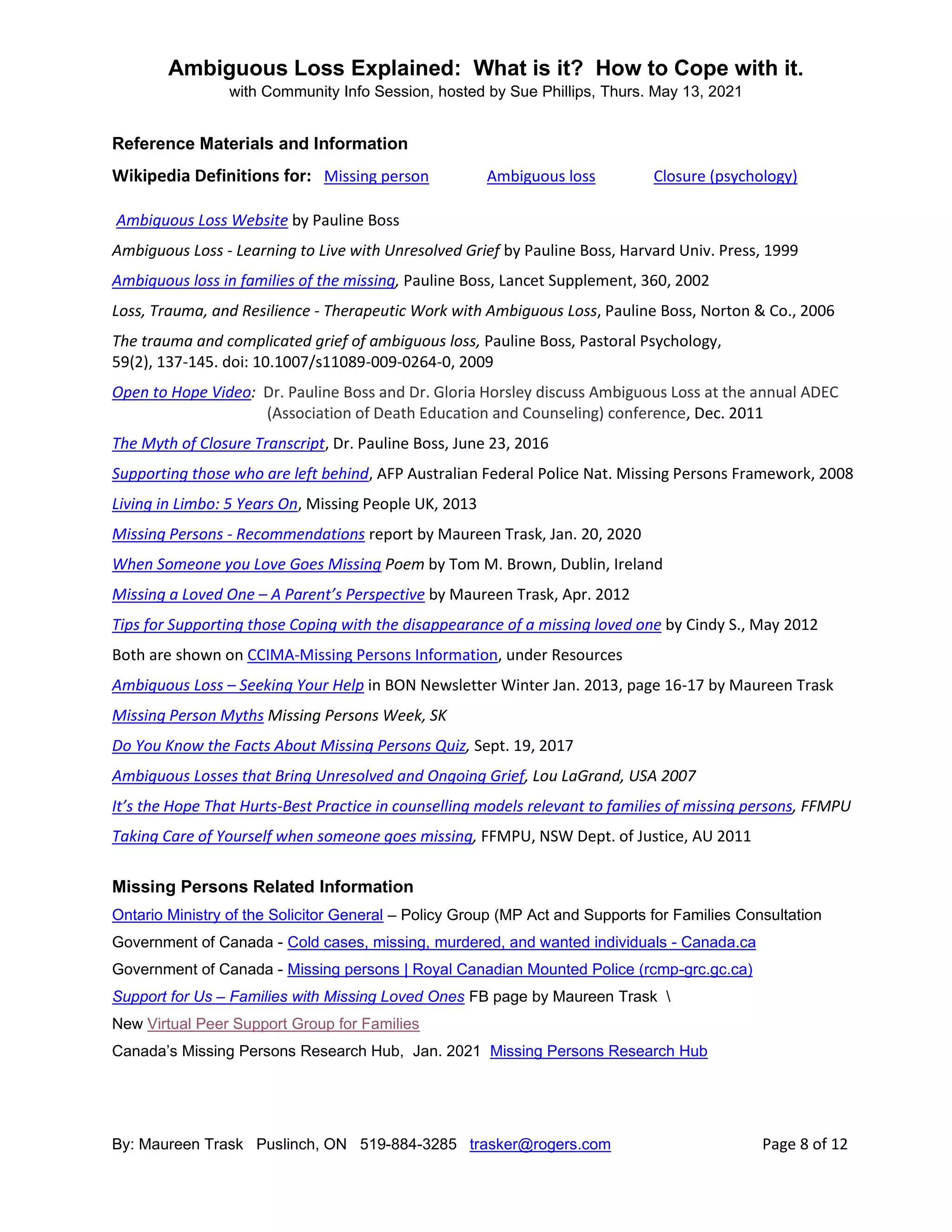 Conversation Ambiguous Loss | PDF