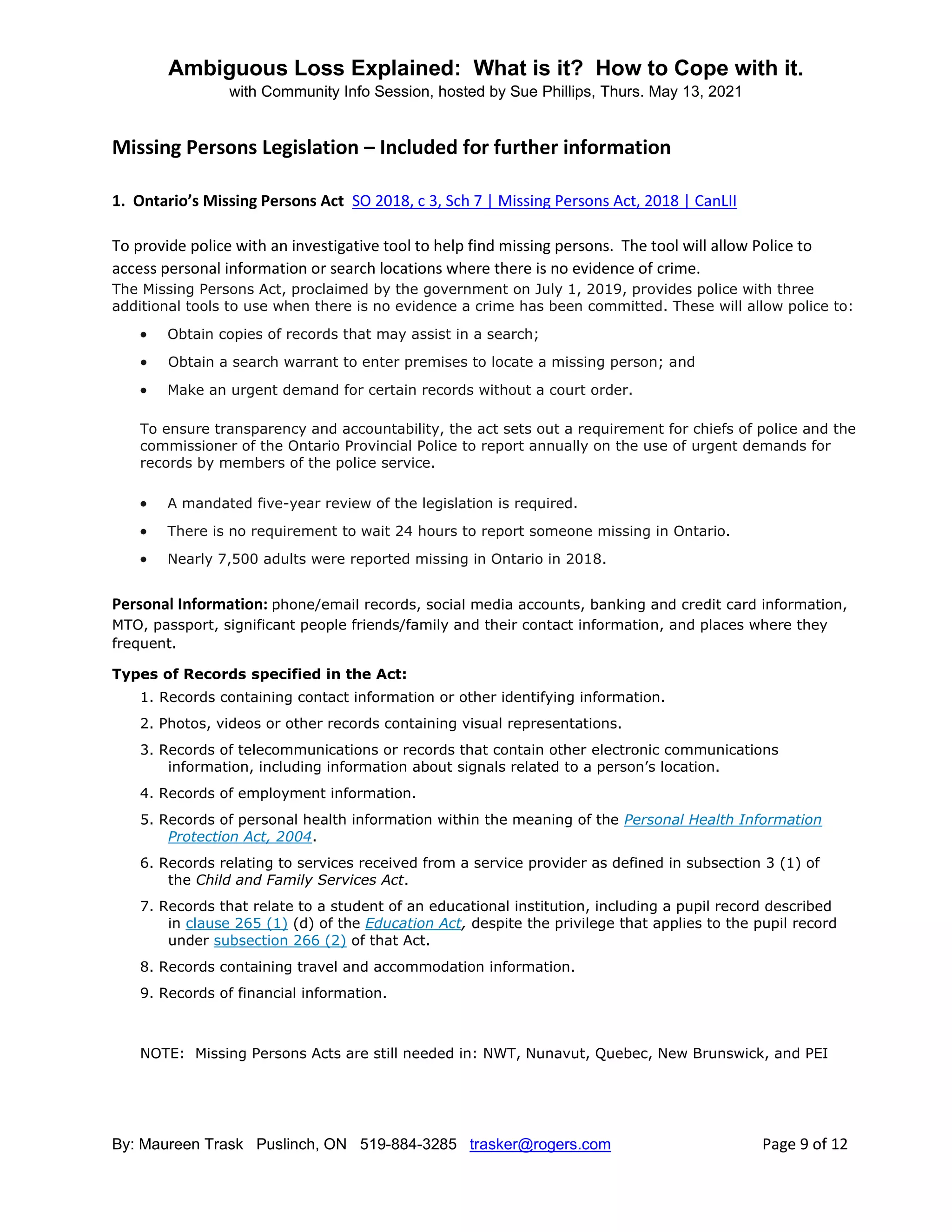 Conversation Ambiguous Loss | PDF