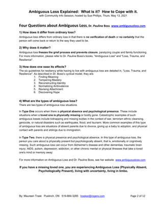 Conversation Ambiguous Loss | PDF