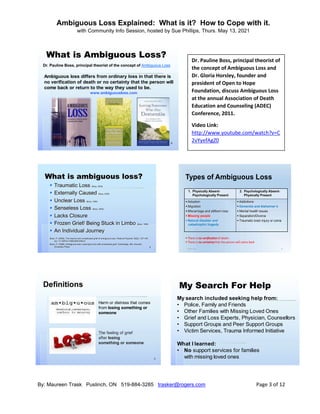 Conversation Ambiguous Loss | PDF