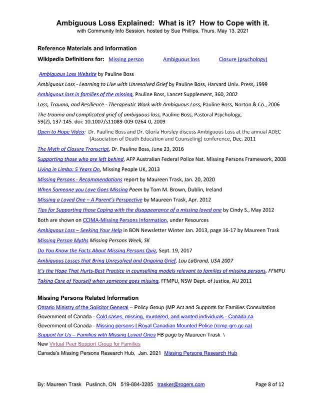 Conversation Ambiguous Loss | PDF