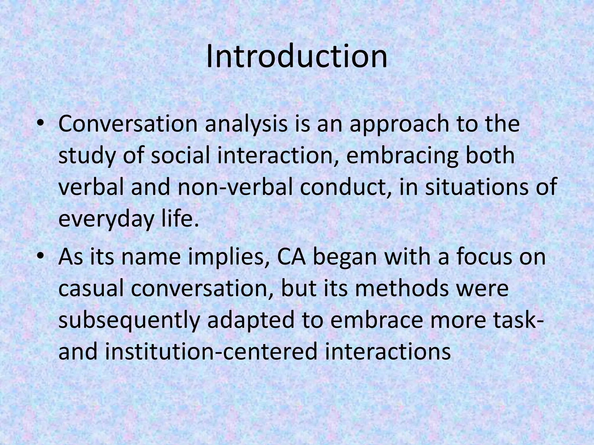 Conversationanalysis | PPTX