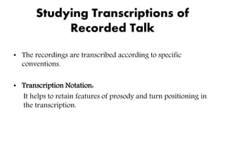 Conversation analysis | PPTX