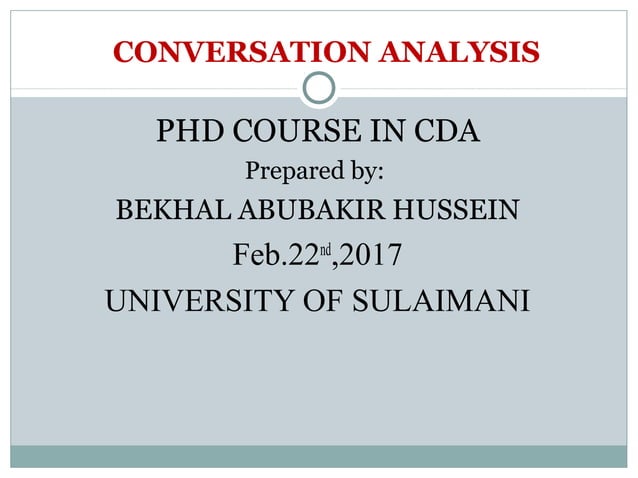 Conversation analysis | PPT | Science