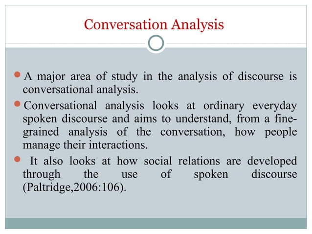 Conversation analysis | PPT | Science