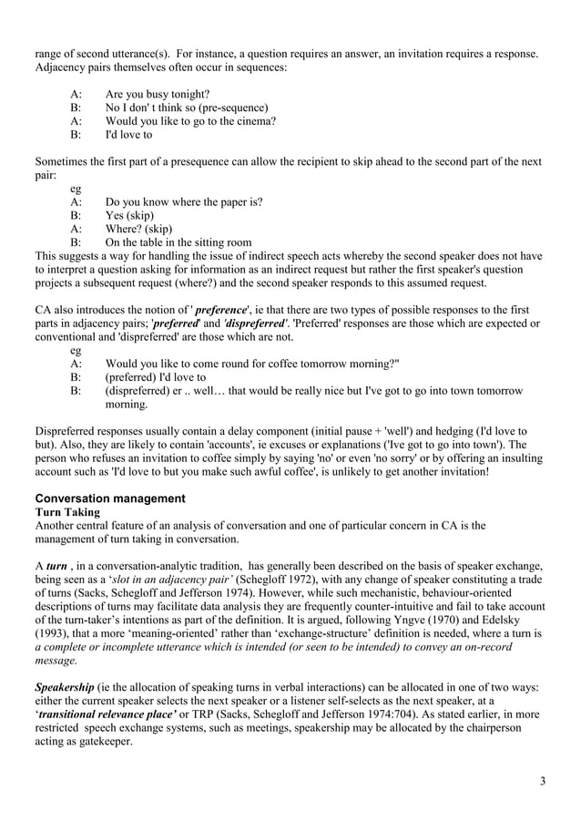 Conversation Analysis Doc
