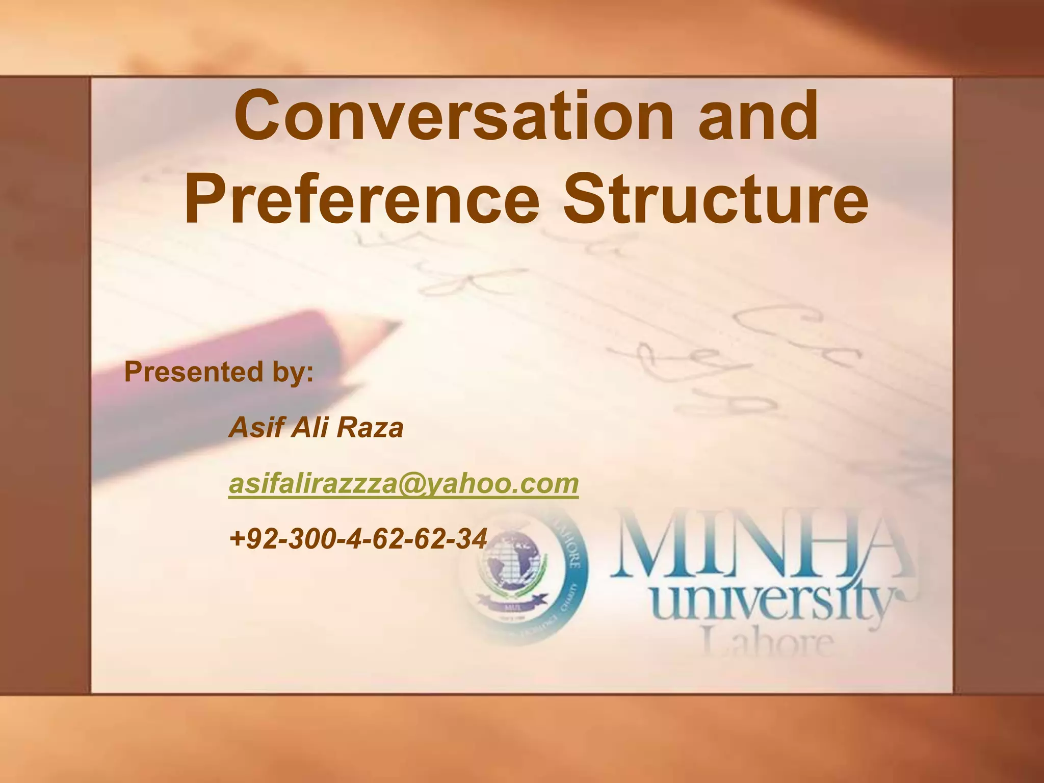 Conversation and preference structure | PPTX