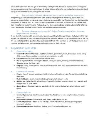 Los Alamos County Library System Conversation Circles Program ...