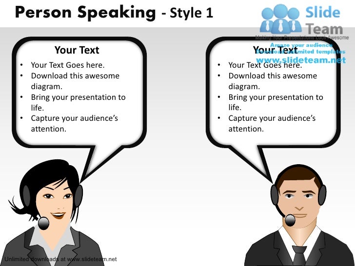 Conversation Person Speaking 1 Power Point Slides And Ppt Diagram Tem