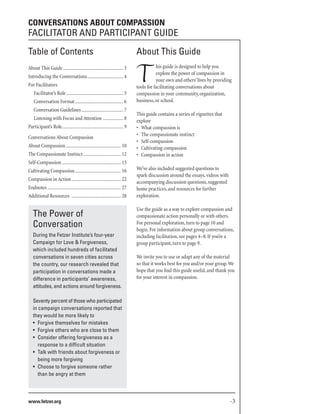 Conversations About Compassion Guide | PDF