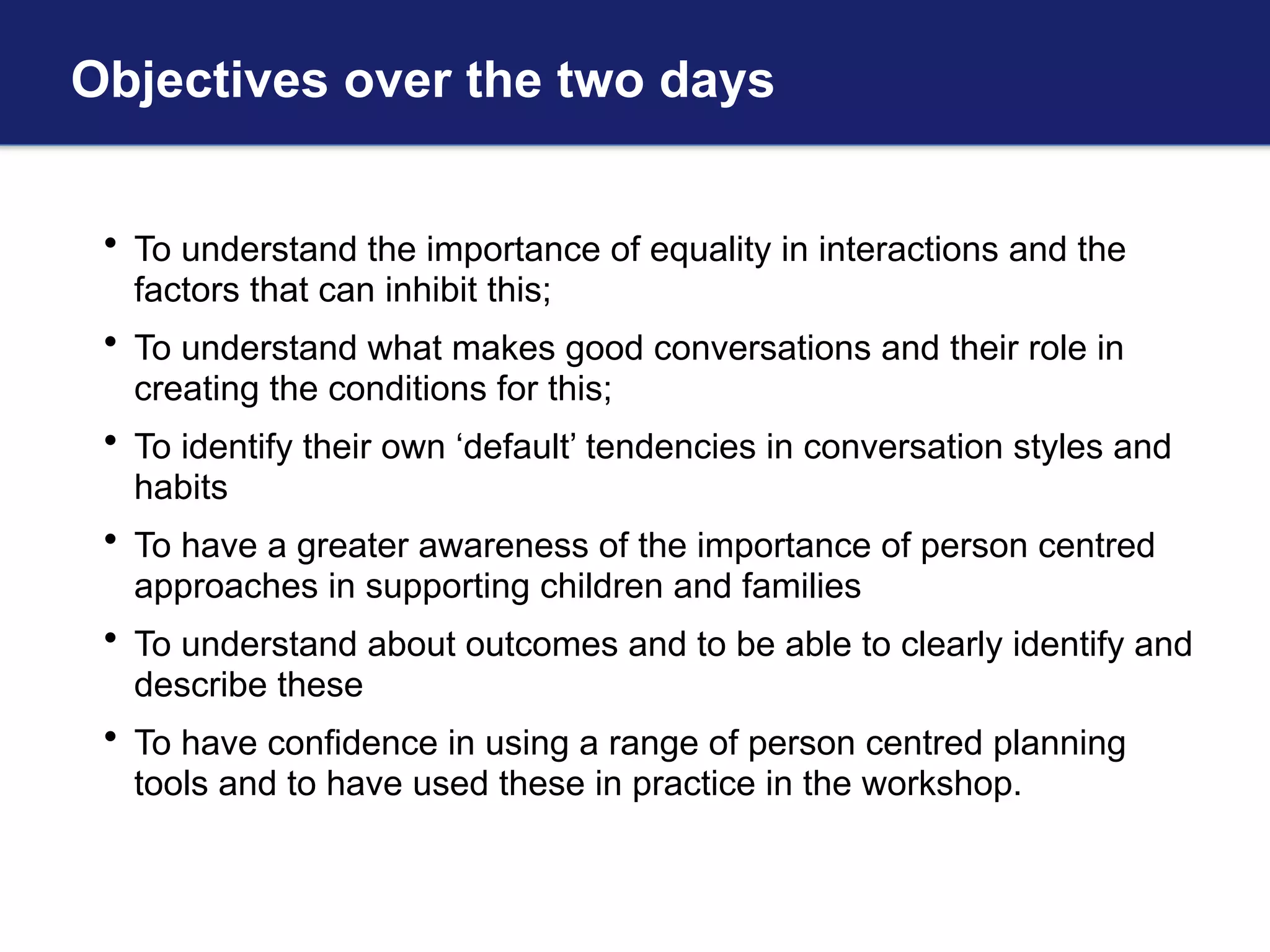 Conversations and person centred approaches | PPT