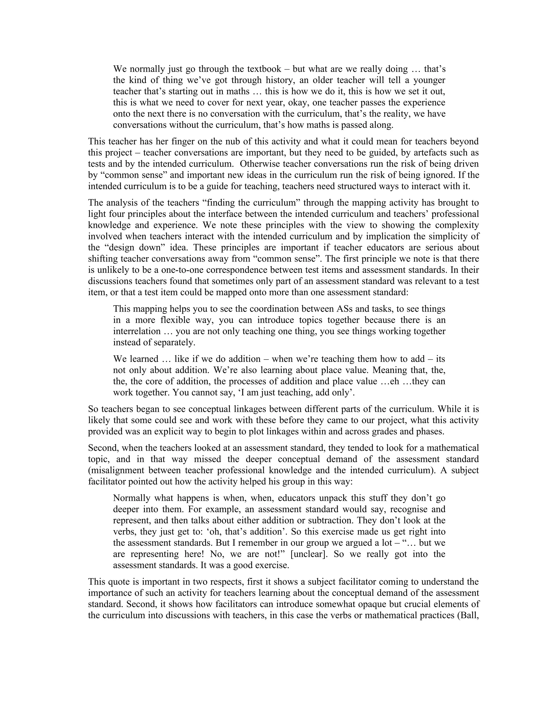 Conversations with the Mathematics Curriculum: Testing and Teacher ...