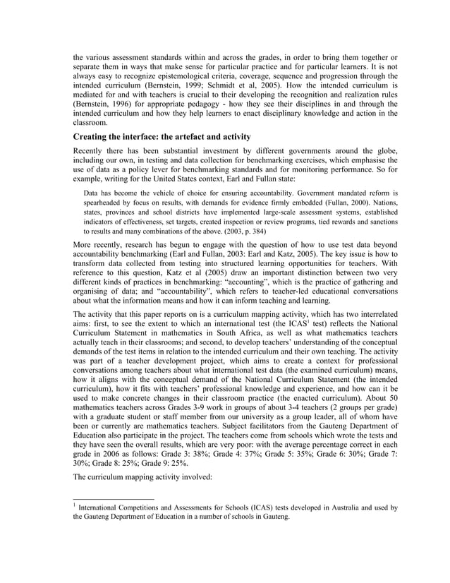 Conversations with the Mathematics Curriculum: Testing and Teacher ...