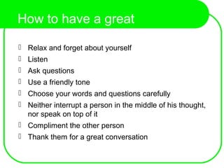 Conversation tips | PPT