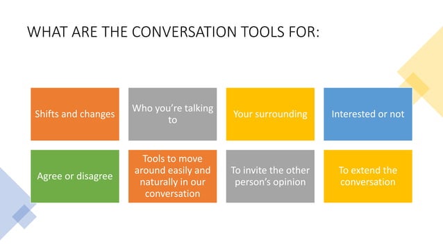 TOOLS FOR CONVERSATION USEFUL FOR ENGLISH SPEAKING TESTS | PPT