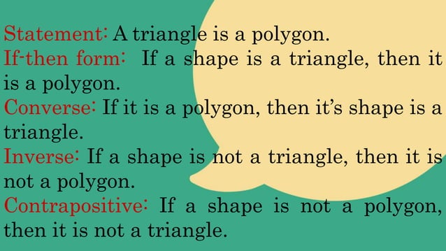 CONVERSE inverse contrapositive statement | PPTX