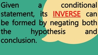 CONVERSE inverse contrapositive statement | PPTX