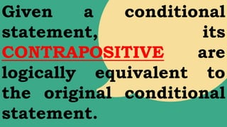 CONVERSE inverse contrapositive statement | PPTX
