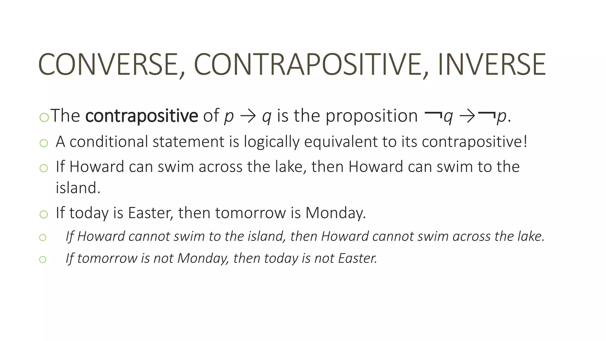 Converse, contrapositive, inverse | PPTX