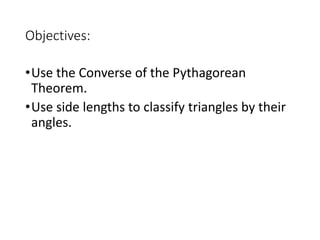 Converse of pathagorean theorem | PPTX