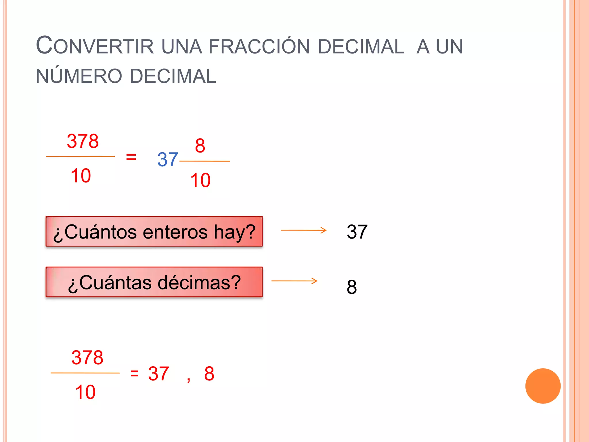 Conversión de fracciones a decimales | PPTX