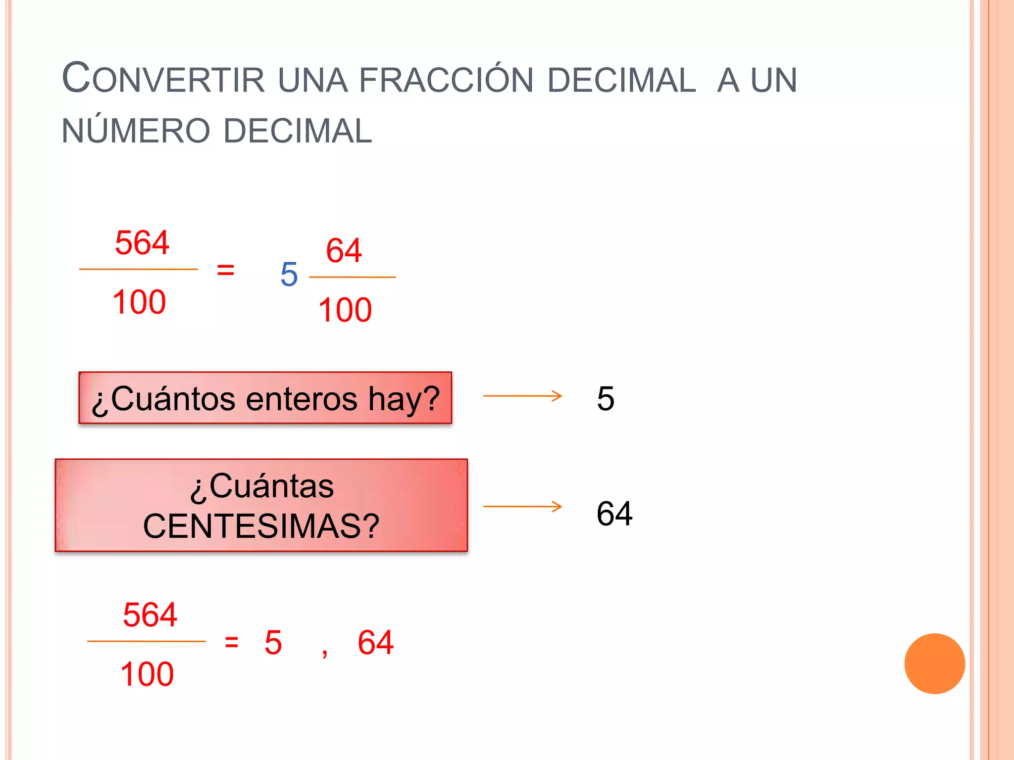 Conversión de fracciones a decimales | PPT