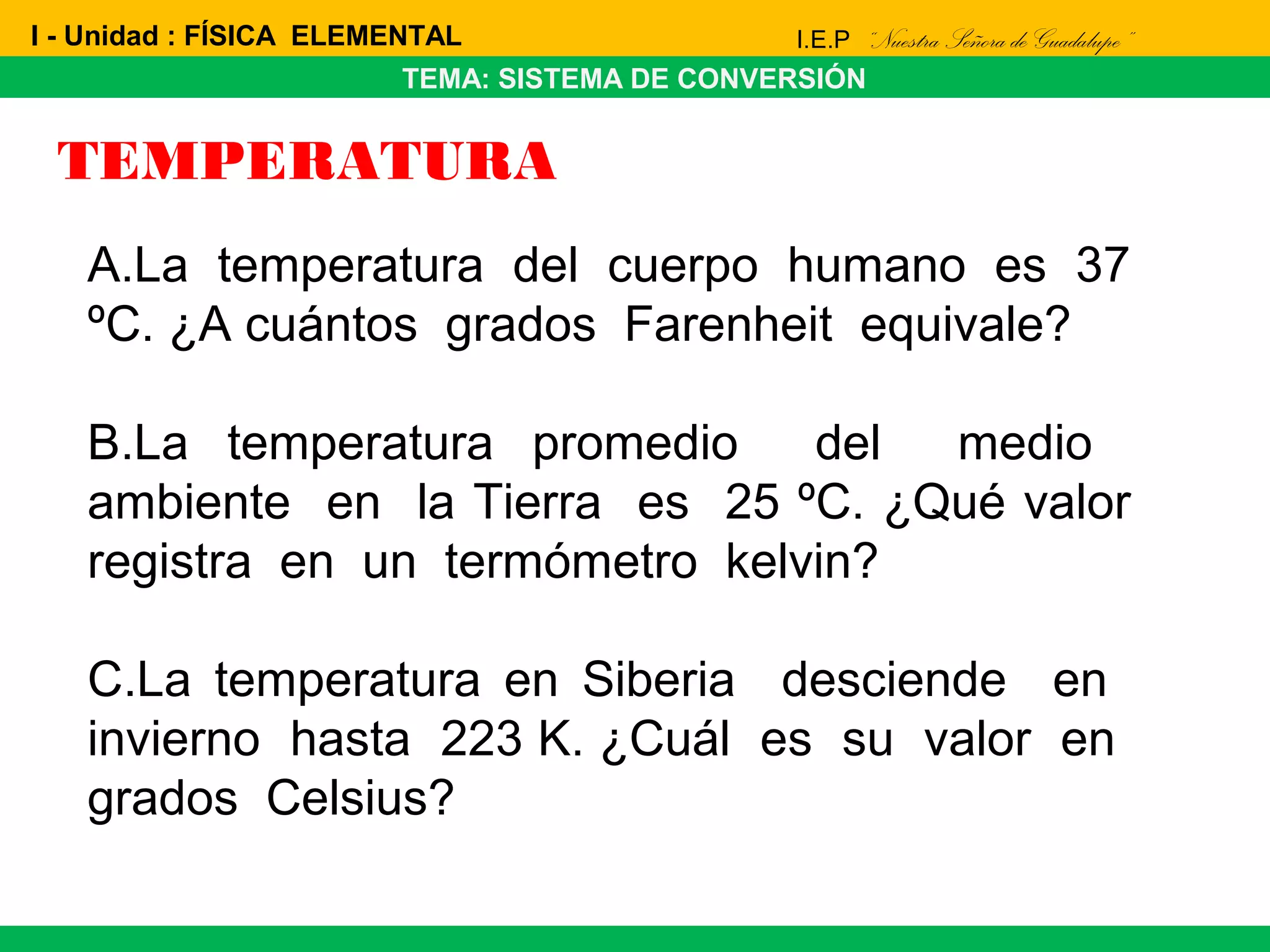 Conversiòn de unidades fìsicas | PPT