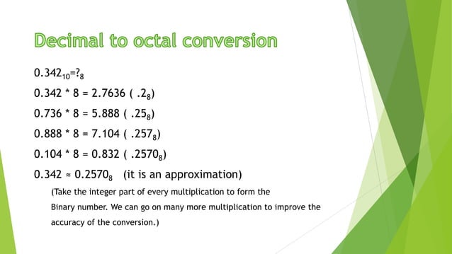 Decimal to Octal and Octal to Decimal Conversion | PPTX | Computing ...