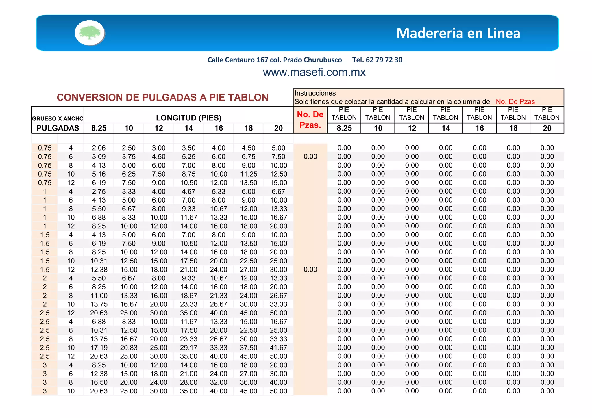 Conversion de pulgadas a pie tablon | PPT