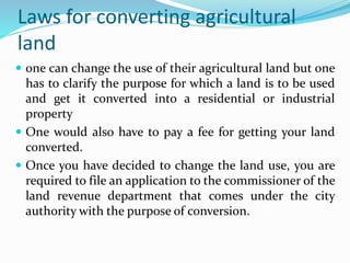 Environment impact assessment conversion agricultural to commercial ...