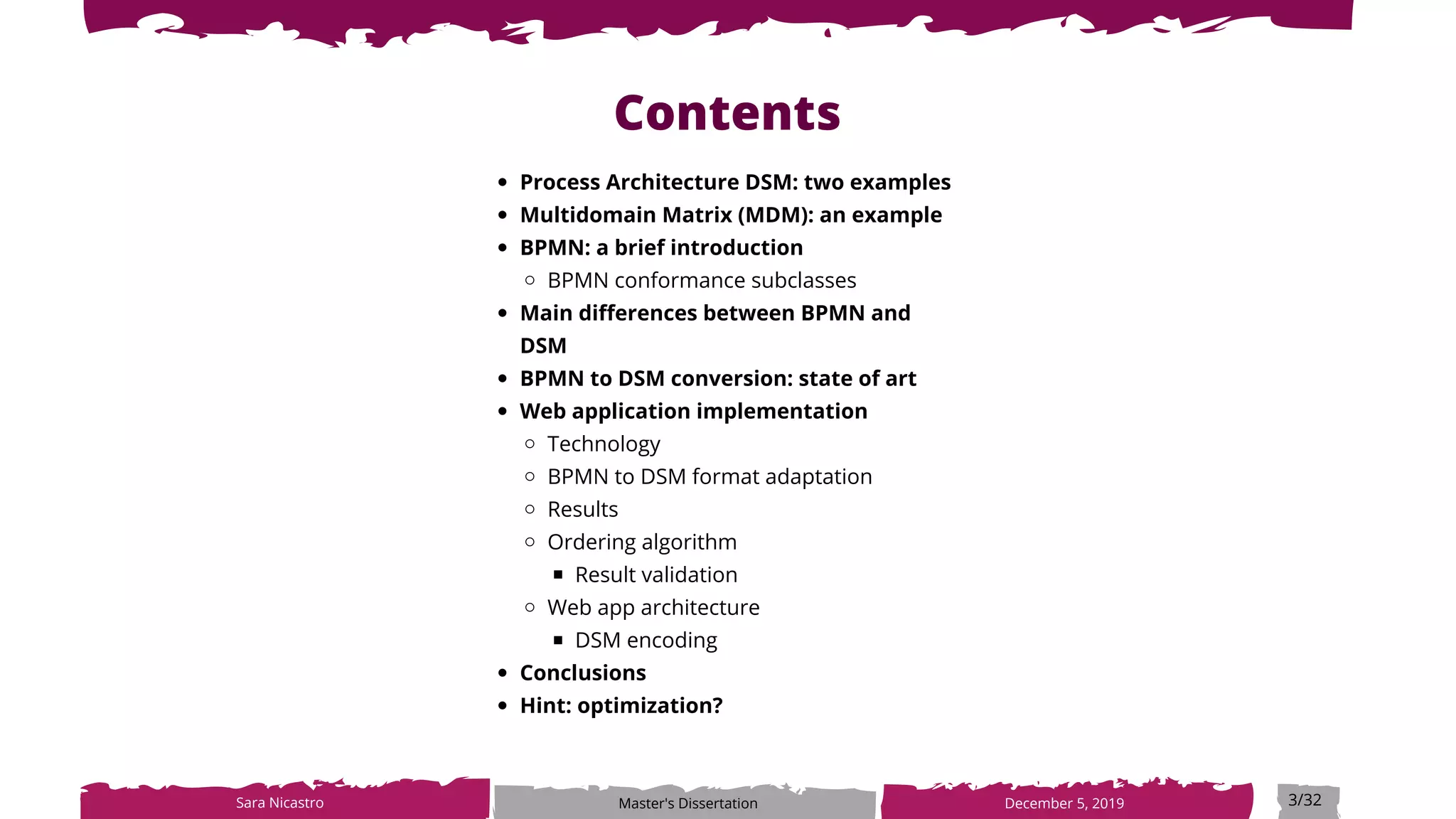 Conversion and visualization of business processes in dsm format s ...
