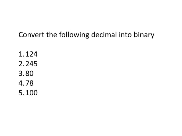 Conversion binary to decimal