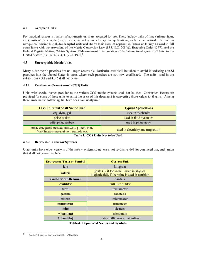 The International System of Units (SI) - Conversion Table | PDF