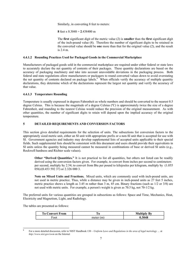 The International System of Units (SI) - Conversion Table | PDF