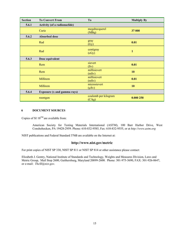 The International System of Units (SI) - Conversion Table | PDF
