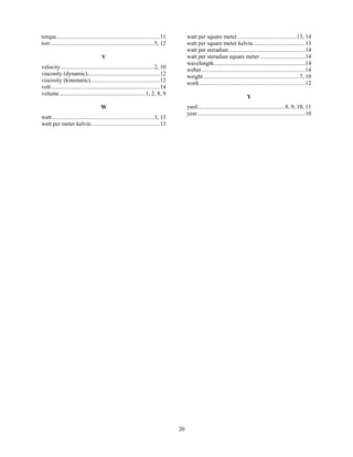 The International System of Units (SI) - Conversion Table | PDF