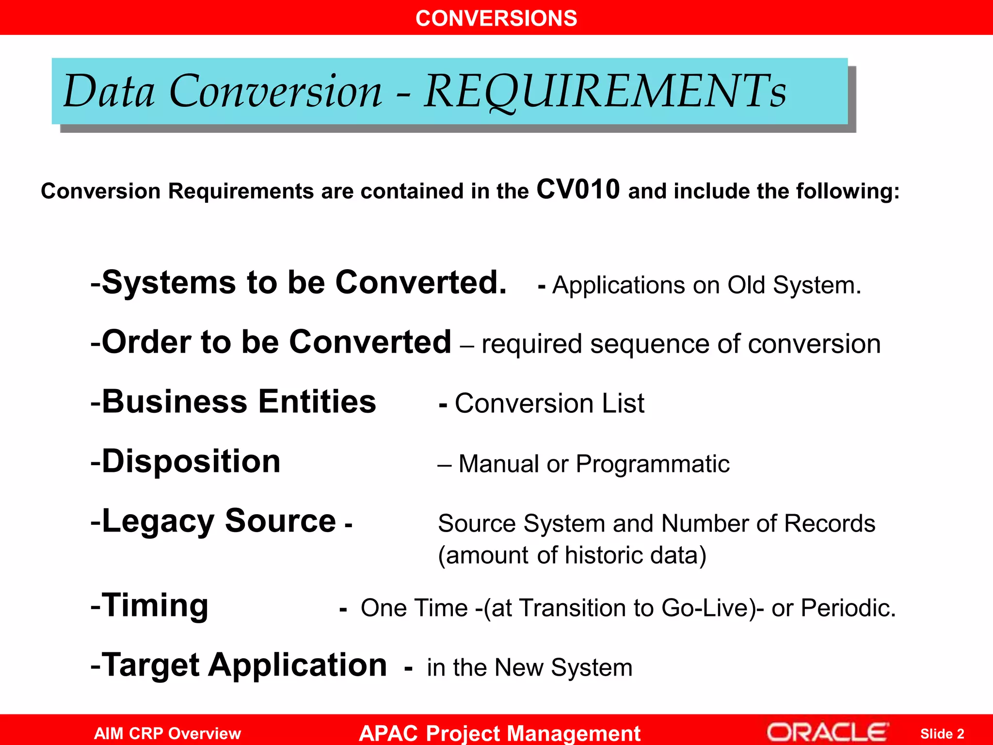 Conversion Data.ppt