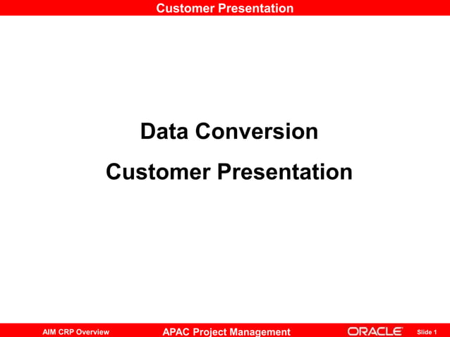 Conversion Data.ppt