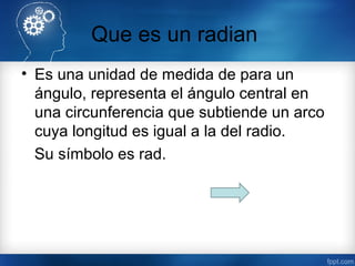 Conversion de radianes a grados | PPT