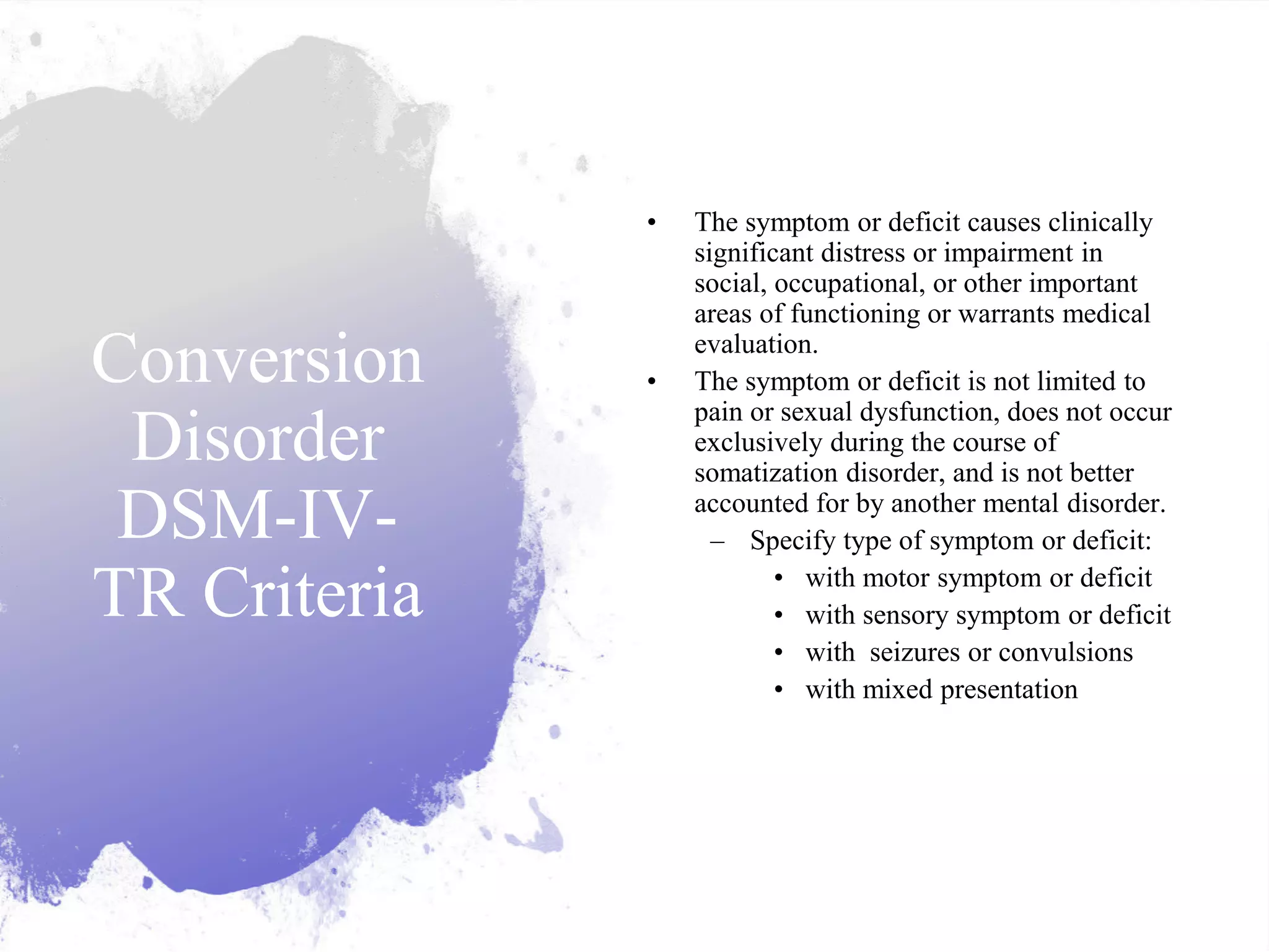 Conversion disorder | PPTX