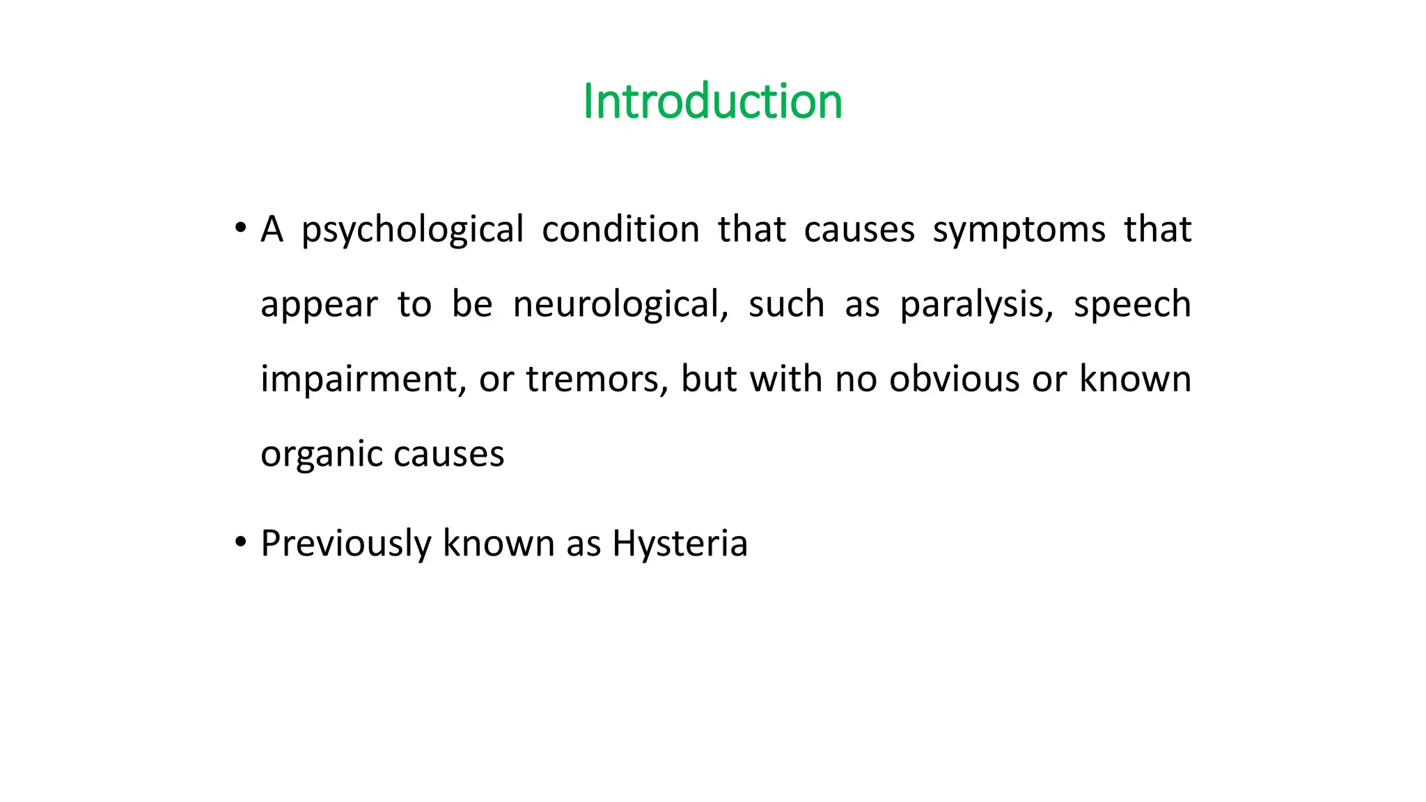 Conversion Disorder in Mental Health Care | PPTX